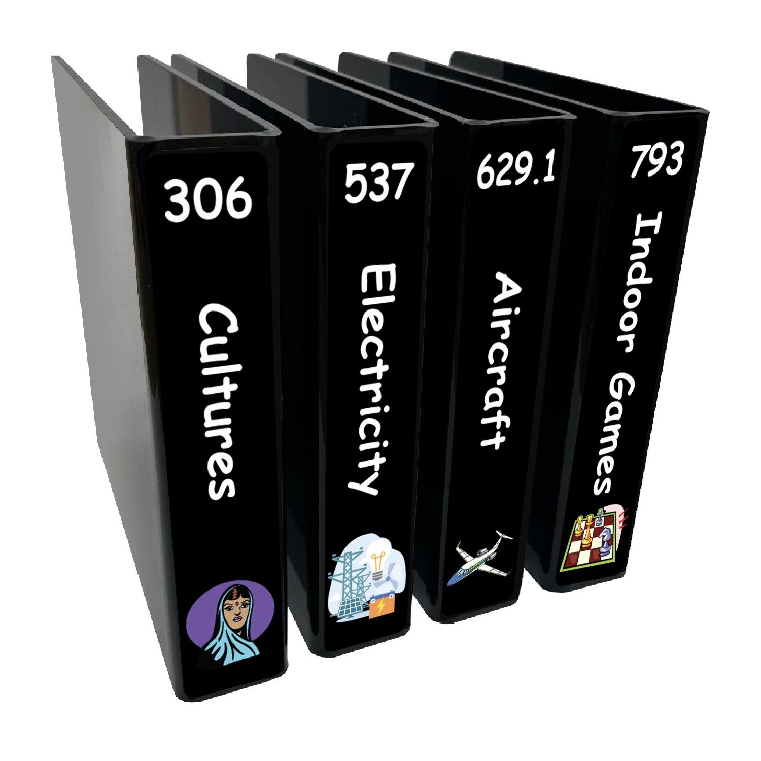 Junior Expanded Non Fiction Slimline Divider Pack Set 3 200mm (Black)