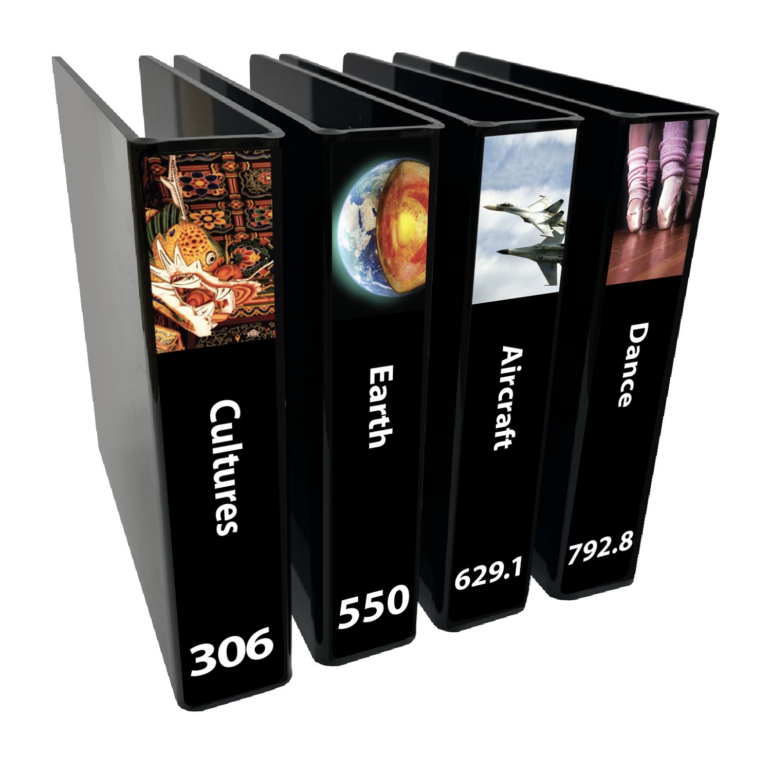 Senior Expanded Non Fiction Slimline Divider Pack Set 3 200mm (Black)